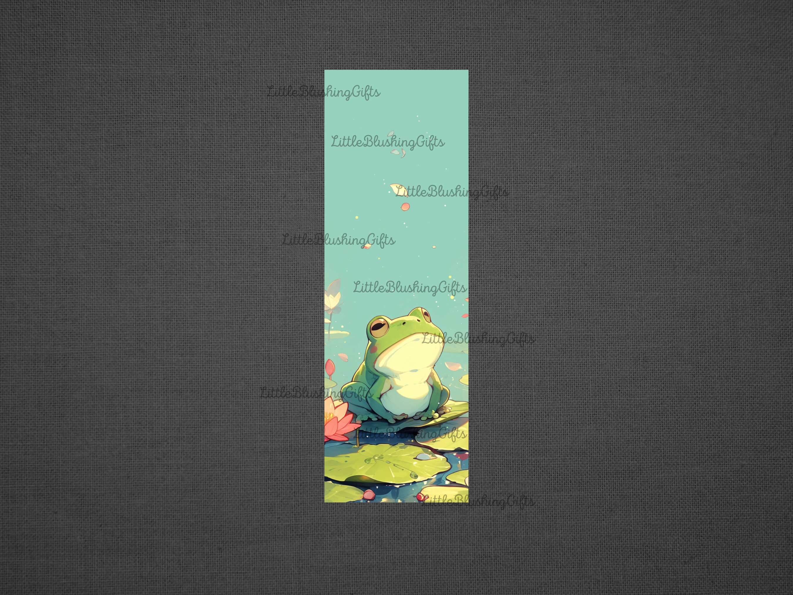 Cute Frog Bookmark, Frog in a Pond Bookmark, Green Bookmarks, Frog ...
