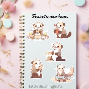 Cute Ferret Stickers, Ferret Sticker Set, Animal Sticker, Pet Animal ...