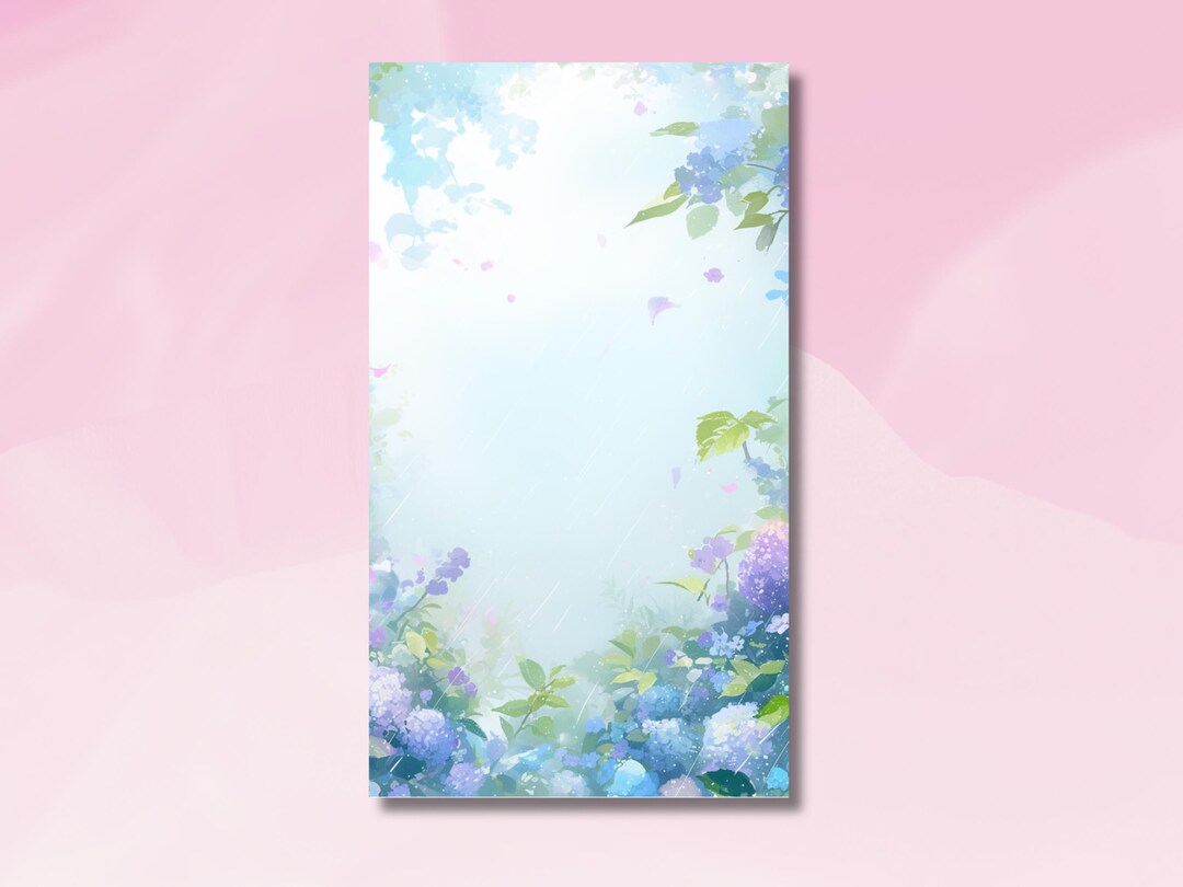 Rainy Spring Day Notepad, Rainy Hydrangea Notepad, Cute Spring With ...
