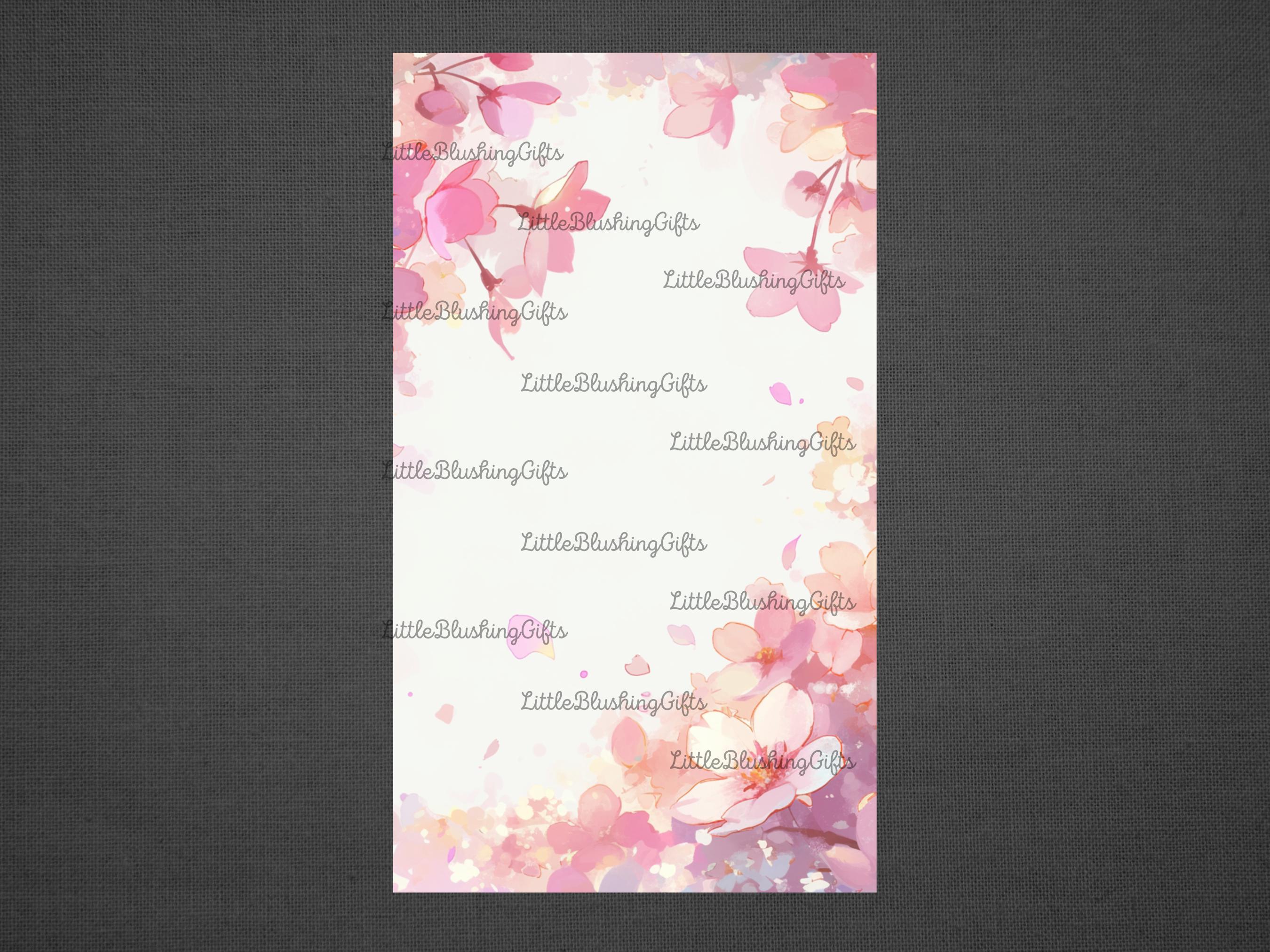 Cherry Blossom Notepad, Sakura Flower Notepad, Cute Cherry Blossom ...