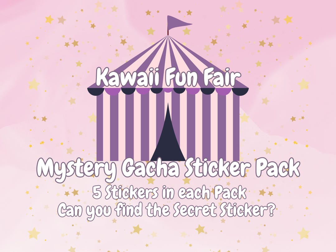 Kawaii Fun Fair Gacha Sticker Pack, Cute Animals Visiting a Fun Fair ...