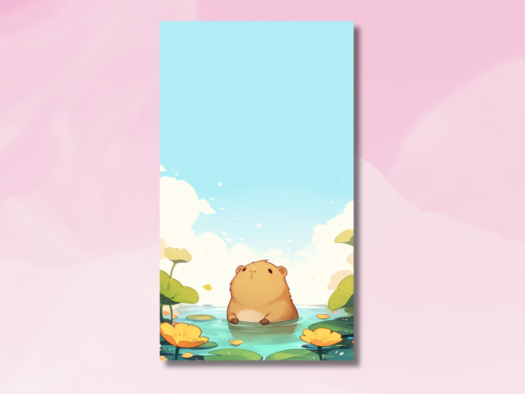 Cute Capybara in a Pond Notepad, Memopad, Capybara Notepad, Sea Animal ...