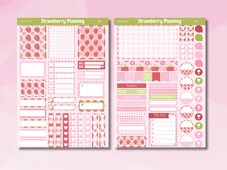 Strawberry Planner Kit, Planning Sticker Essentials, Joyful ...