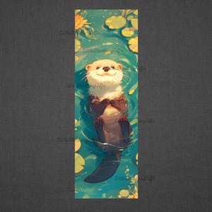 Cute Bookmark, Cute Otter Bookmark, Otters Bookmark, Bookmark ...
