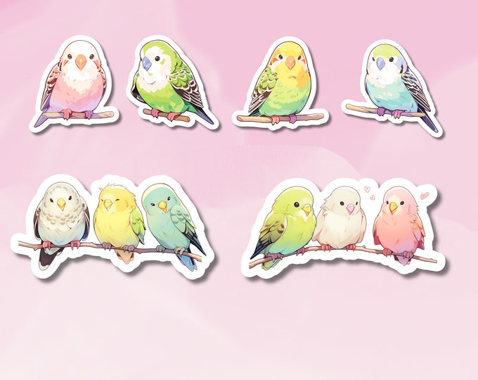 Green & Yellow Budgie - Clear Vinyl Sticker - Etsy
