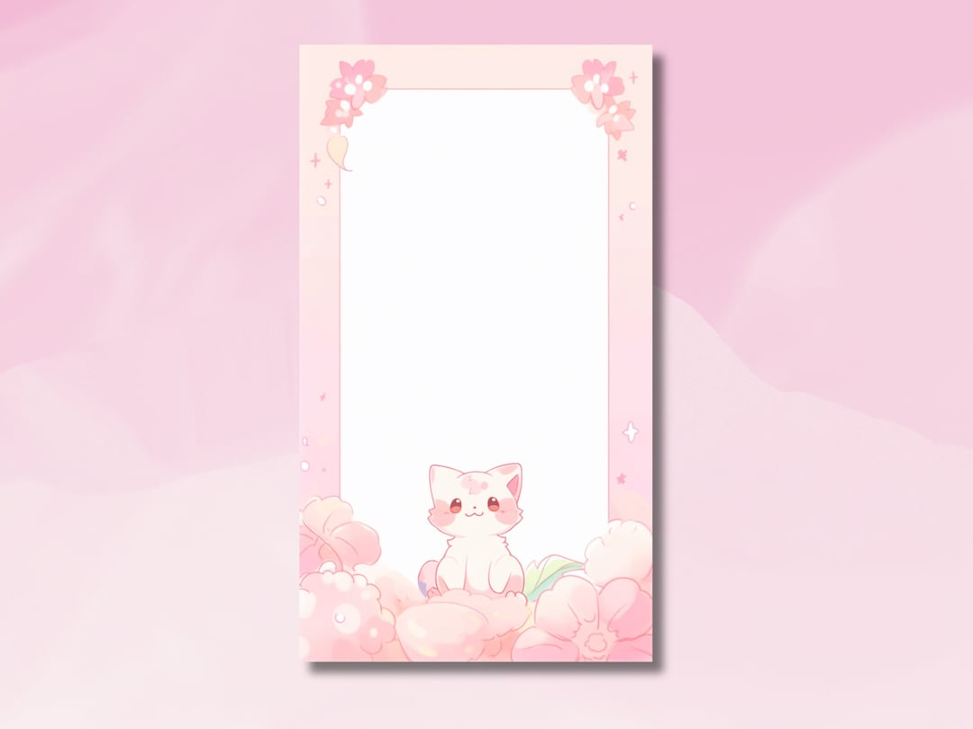 Cute Sakura Cat Notepad, Pale Pink Notepad, Cute Cat Notepad, Cute ...