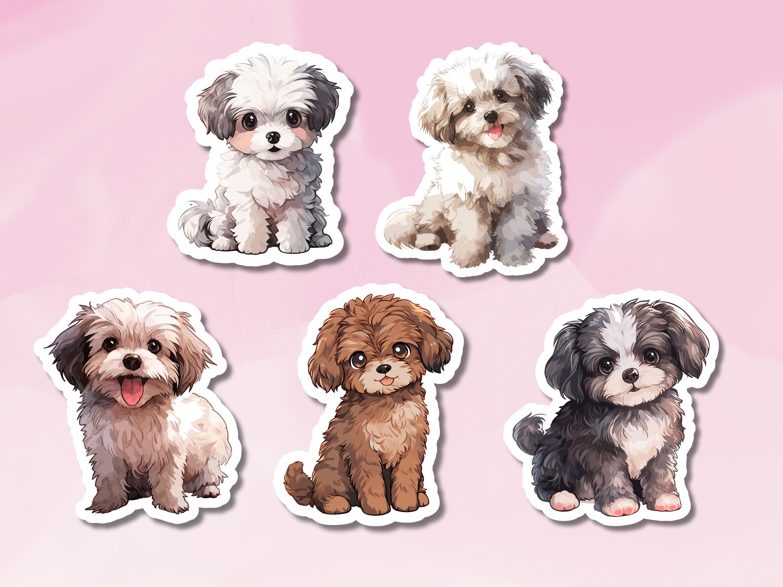 Cute Bolonka Zwetna Sticker, Cute Bolonka Zwetna Stickers, Cute Puppy ...