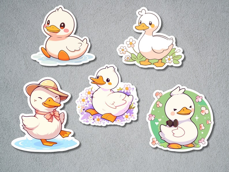 Cute Duck Stickers Duck Sticker Set Animal Sticker Sea - Etsy
