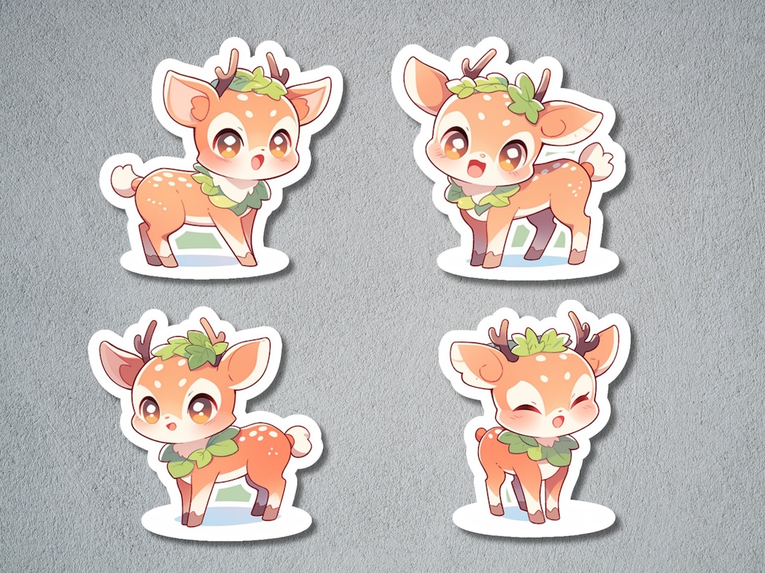 Cute Fawn Sticker Set, Sticker Set, Deer Sticker, Cute Adorable Fawn ...