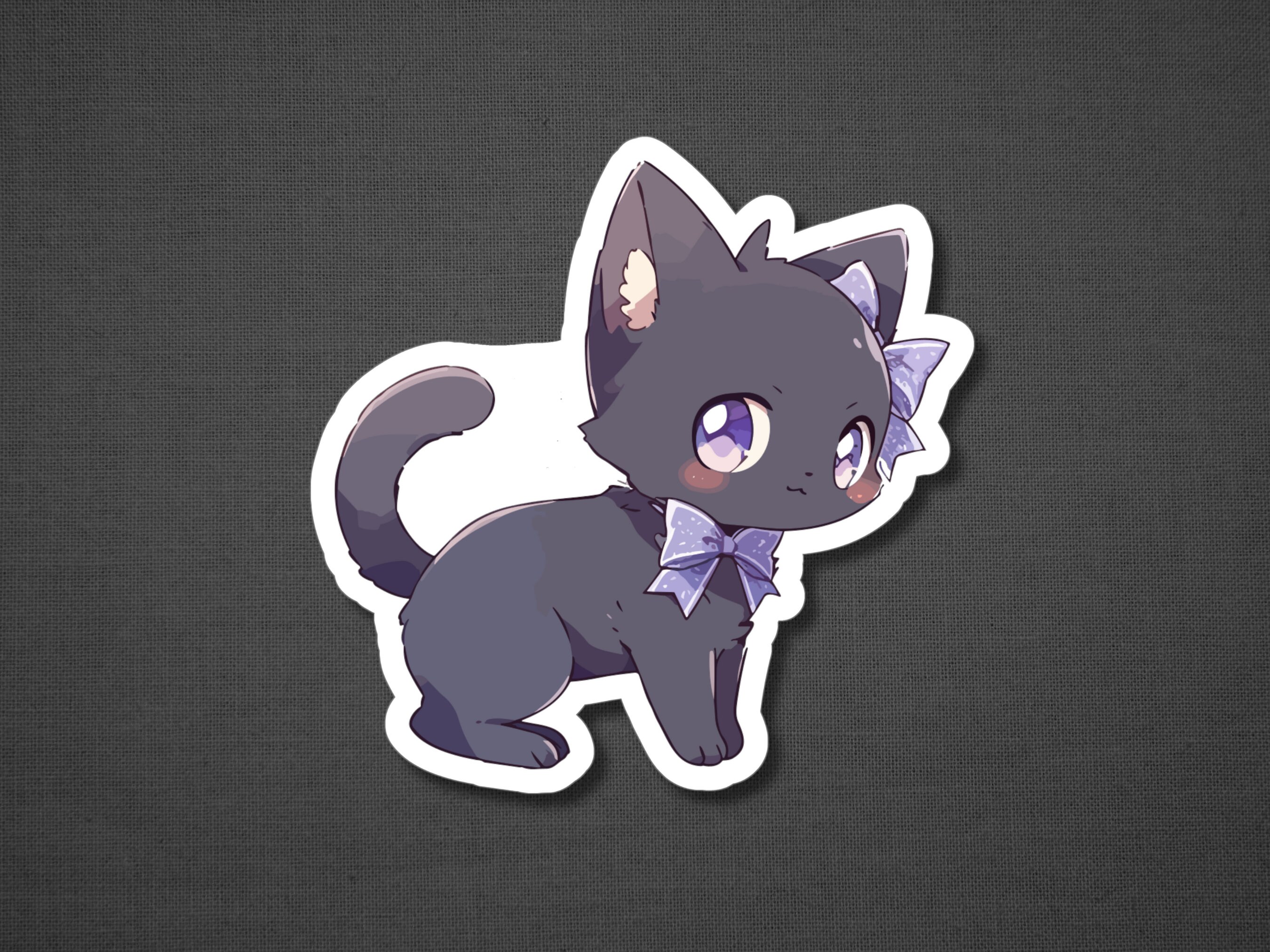 Cute Black Cat With Bows Sticker Set Sticker Set Black Cat - Etsy