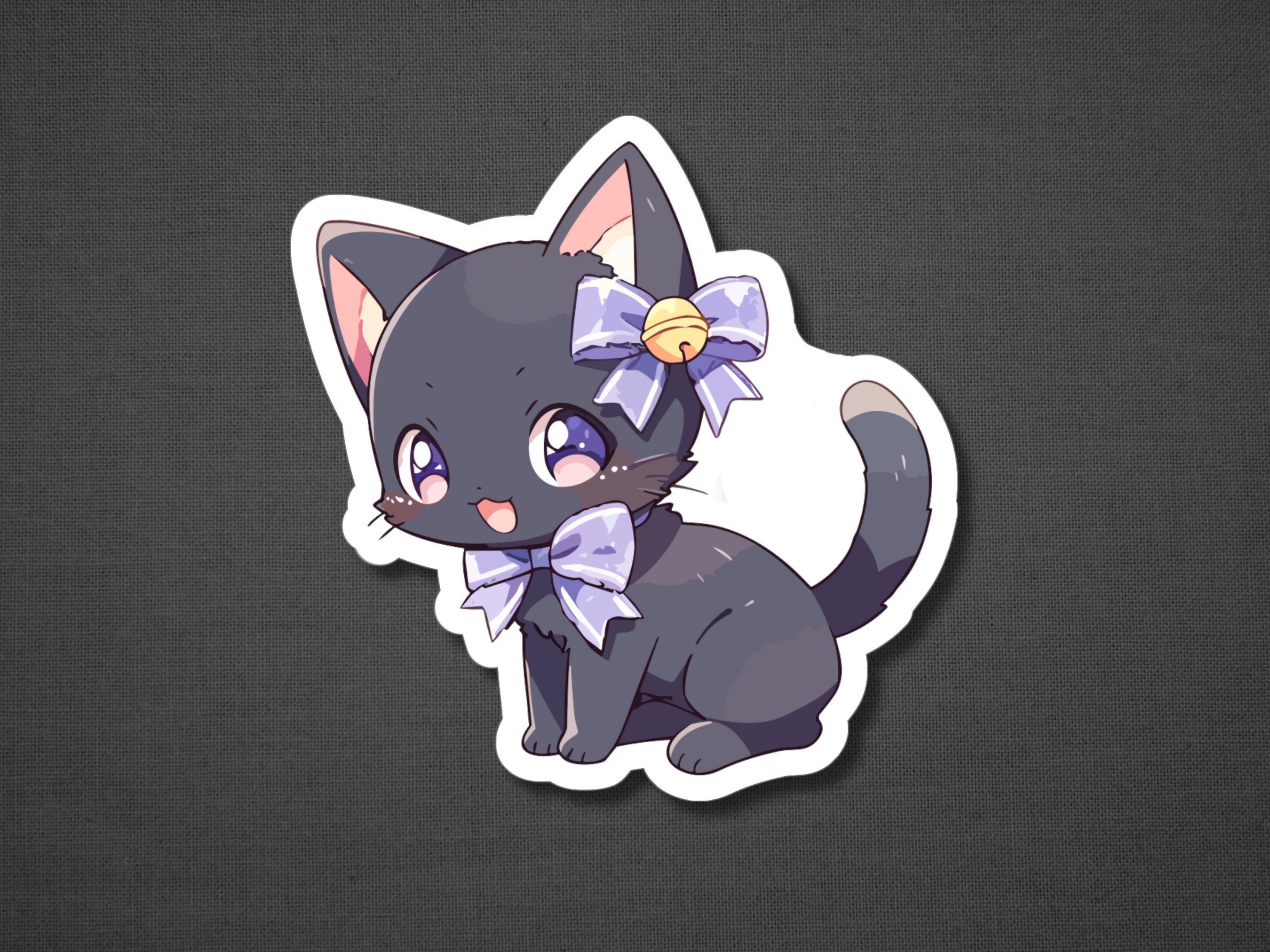 Cute Black Cat With Bows Sticker Set Sticker Set Black Cat - Etsy