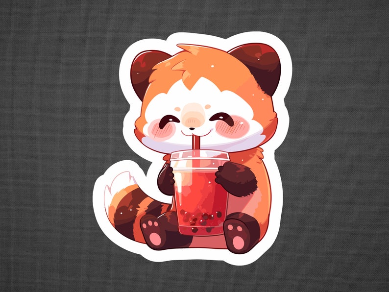 Cute Red Panda Stickers Red Panda Sticker Set Animal - Etsy