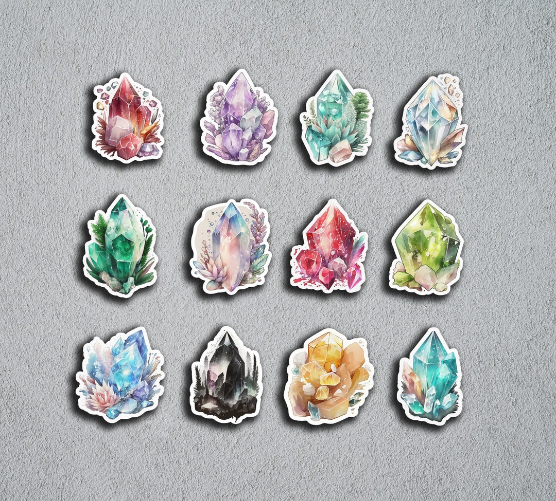 Cute Birthstone Sticker, Crystal Gem Stickers, Glossy Die-cut Sticker ...