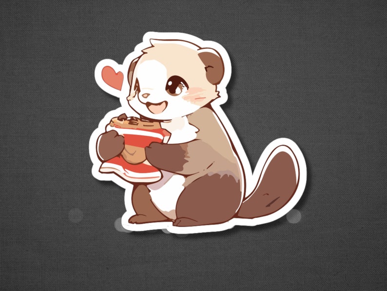Cute Ferret Stickers, Ferret Sticker Set, Animal Sticker, Pet Animal ...