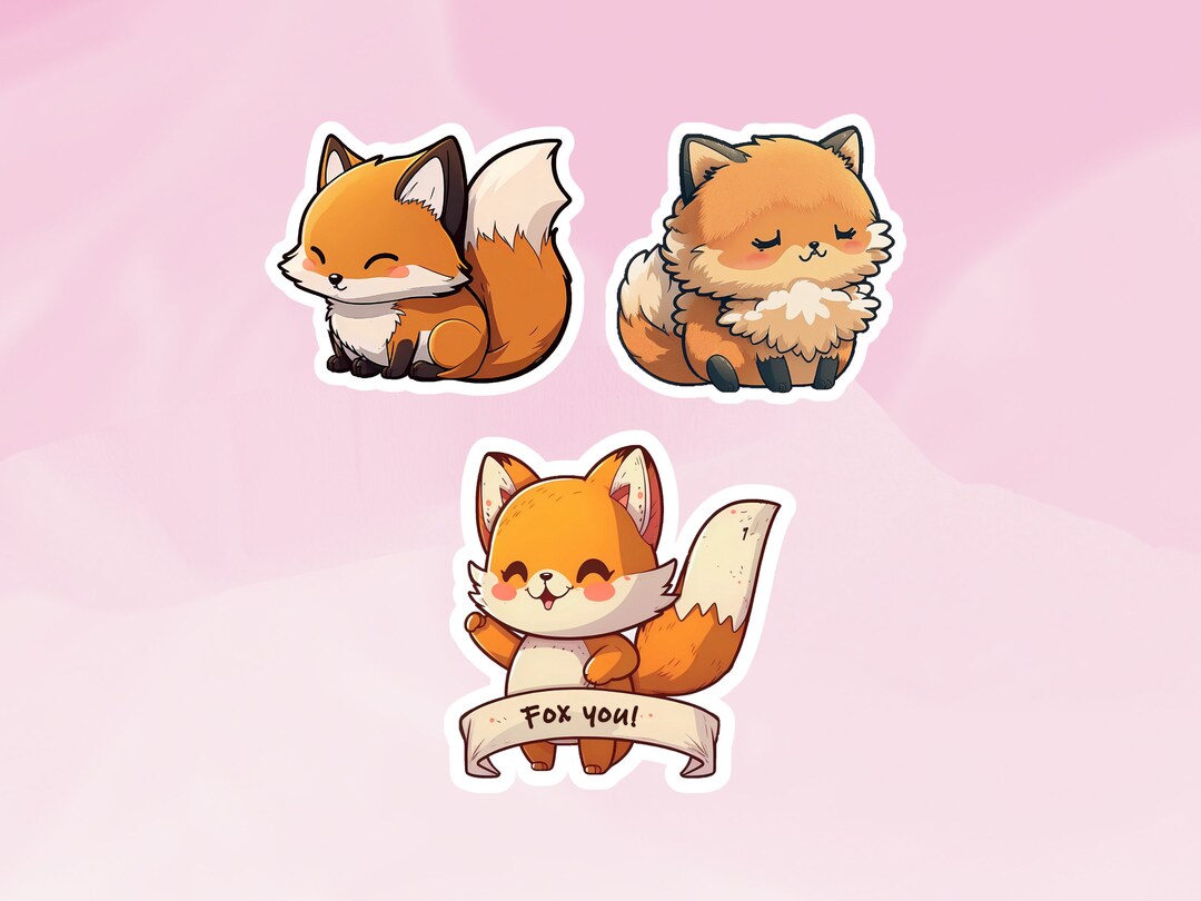 Cute Fox Stickers Fox Collection Fox Sticker Pack Set of Foxes - Etsy