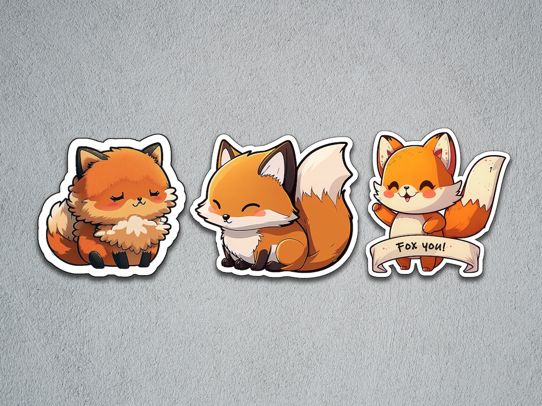 Cute Fox Stickers Fox Collection Fox Sticker Pack Set of Foxes - Etsy