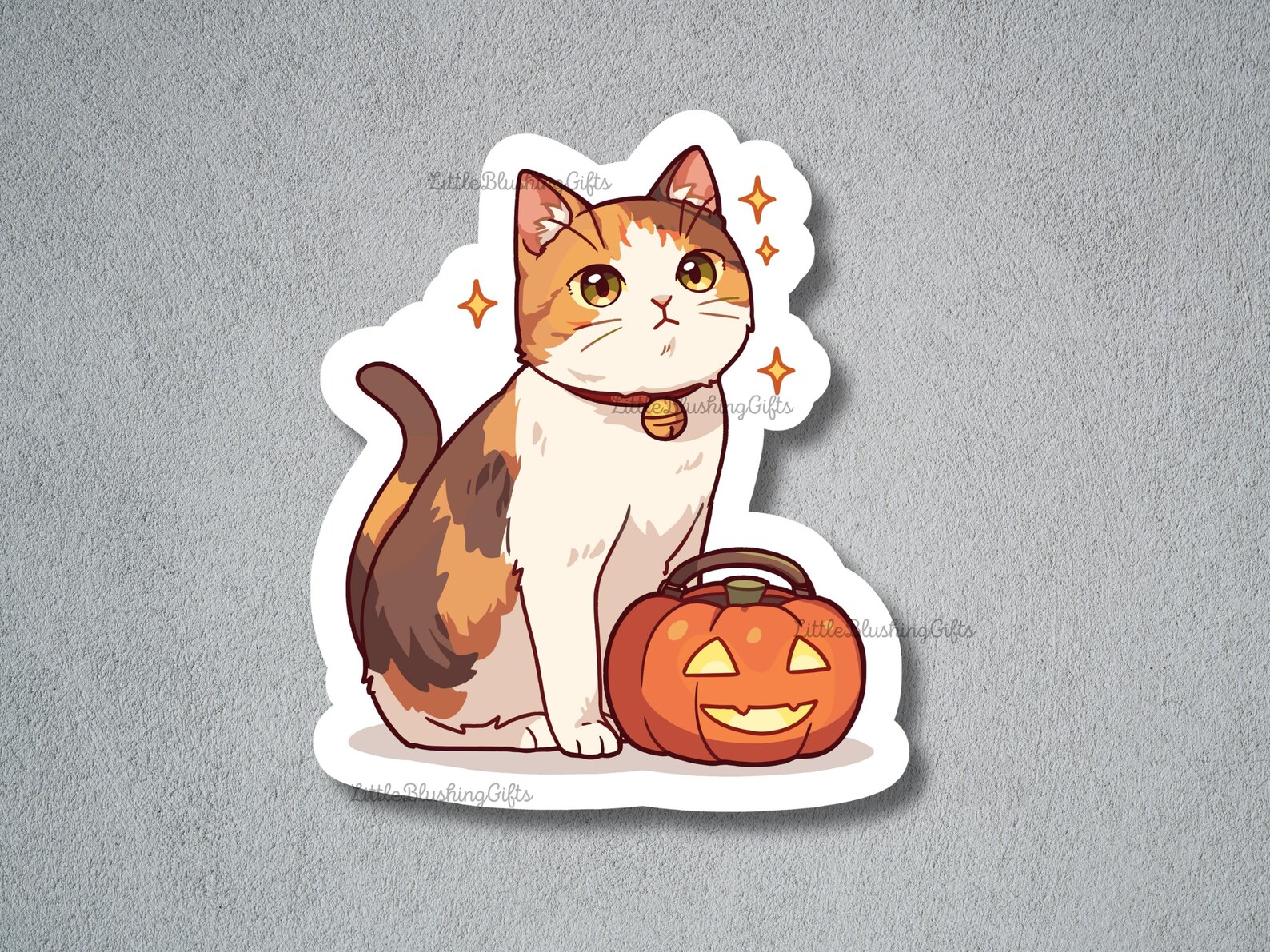 Cute Cats With Pumpkins Stickers, Witch Cats Sticker Set, Animal ...
