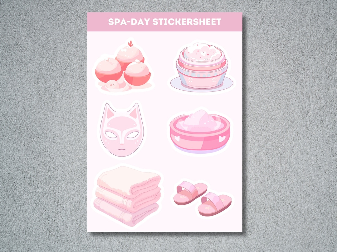 Cute Spa-day Stickersheet, A5 Spa Stickersheet, Journal Supplies ...