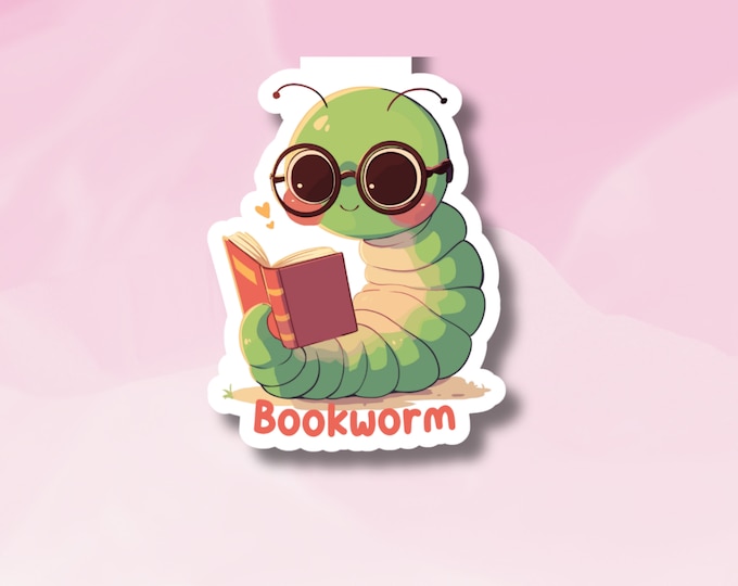 Bookworm Magnet / Book Lover / Reading / Die Cut Magnet / Book Club - Etsy