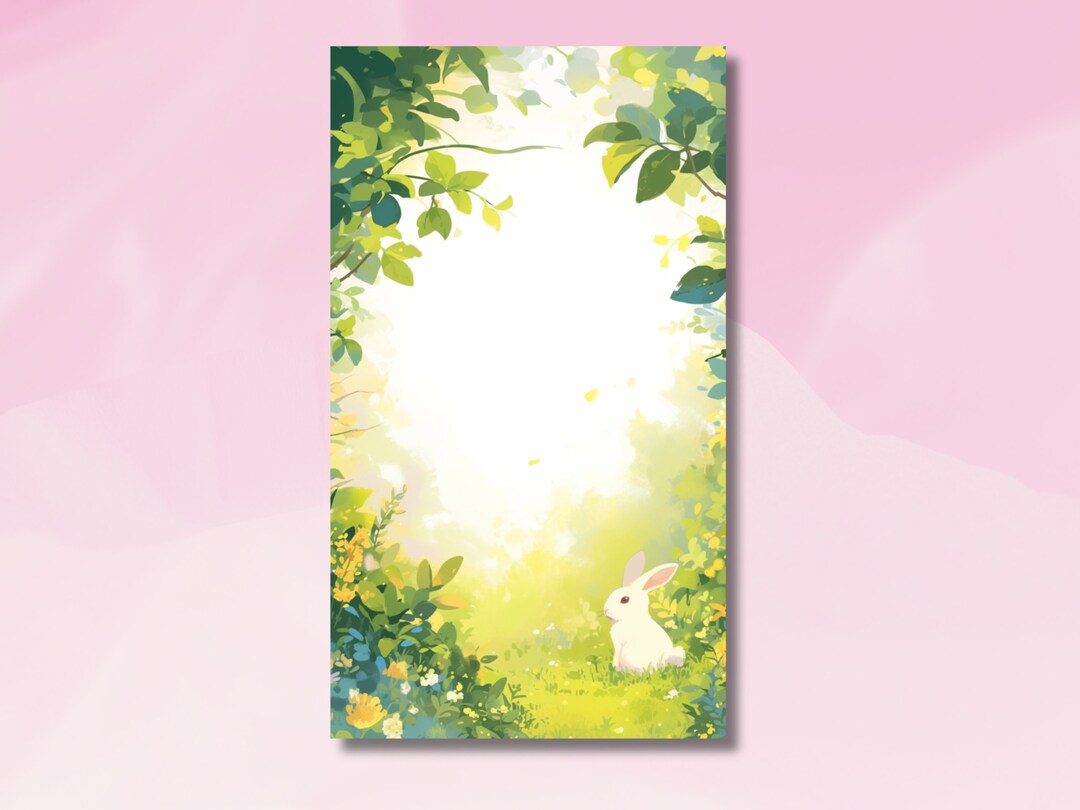 Rabbit Notepad, Rabbit on Grass Notepad, White Rabbit Memopad, Cute ...