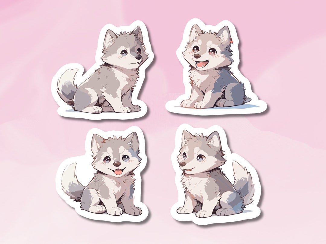 Cute Wolf Stickers, Wolf Sticker Set, Animal Sticker, Forest Animal ...