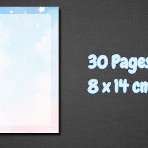 Cute Pastel Sky & Clouds Notepad, Pale Pink Notepad, Pale Blue Notepad ...