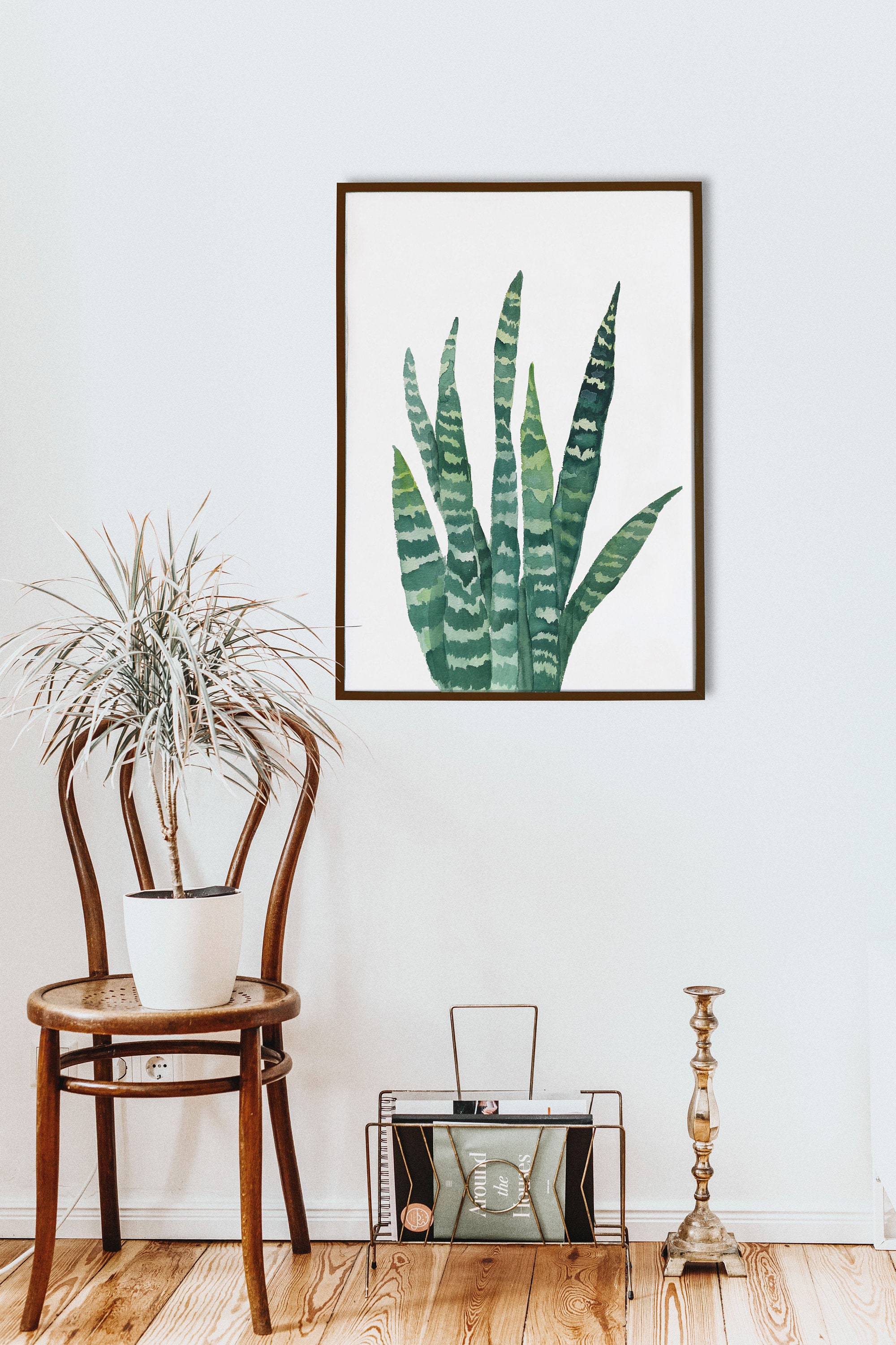 Snake Plant Watercolor Painting | Plant Art | 11x14 8x10 5x7 - Etsy