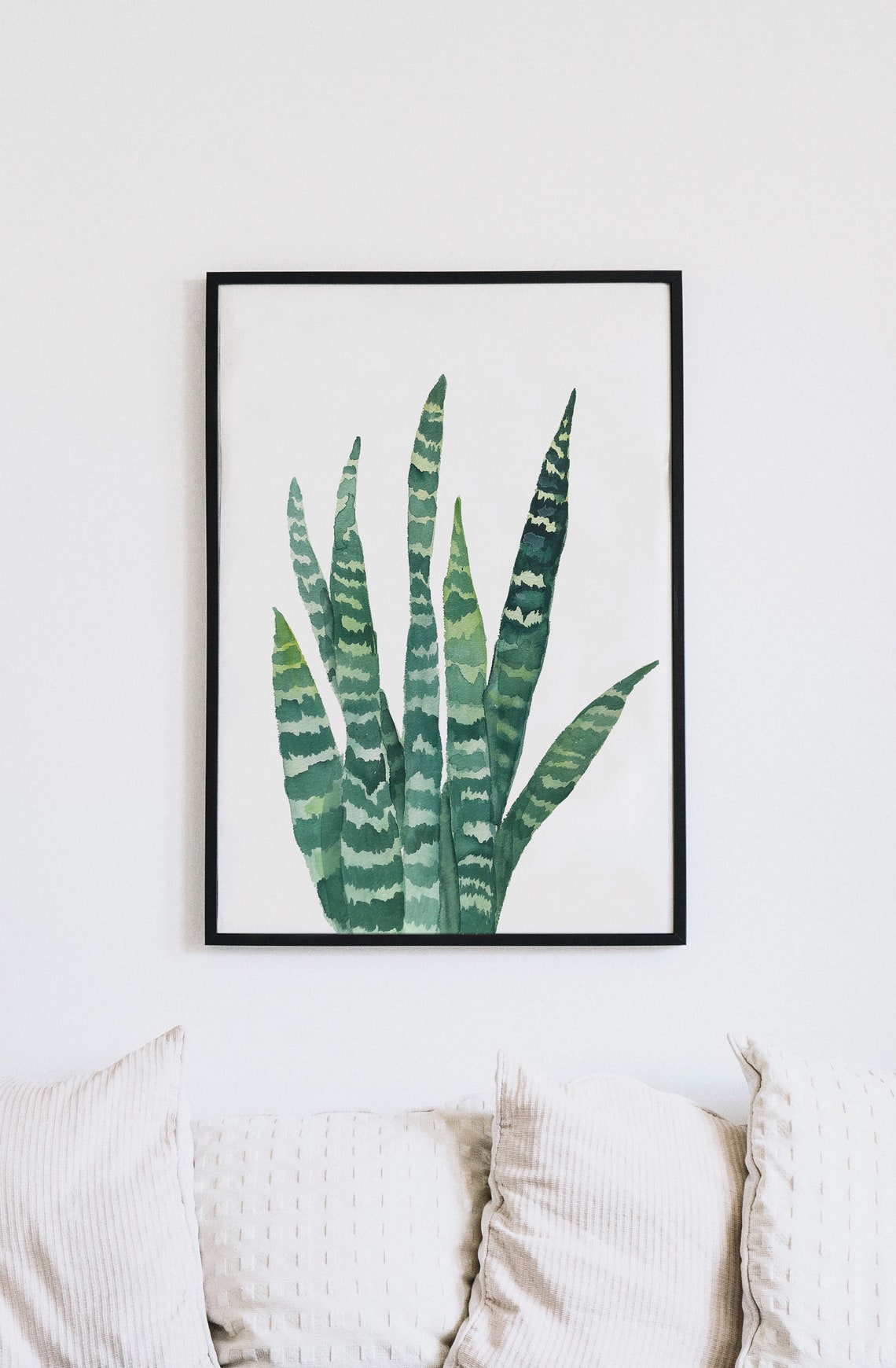 Snake Plant Watercolor Painting Plant Art 11x14 8x10 5x7 | Etsy