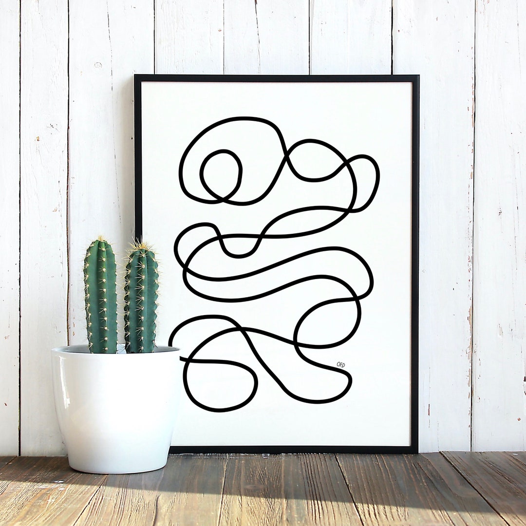 Continuous Line Digital Print - Etsy
