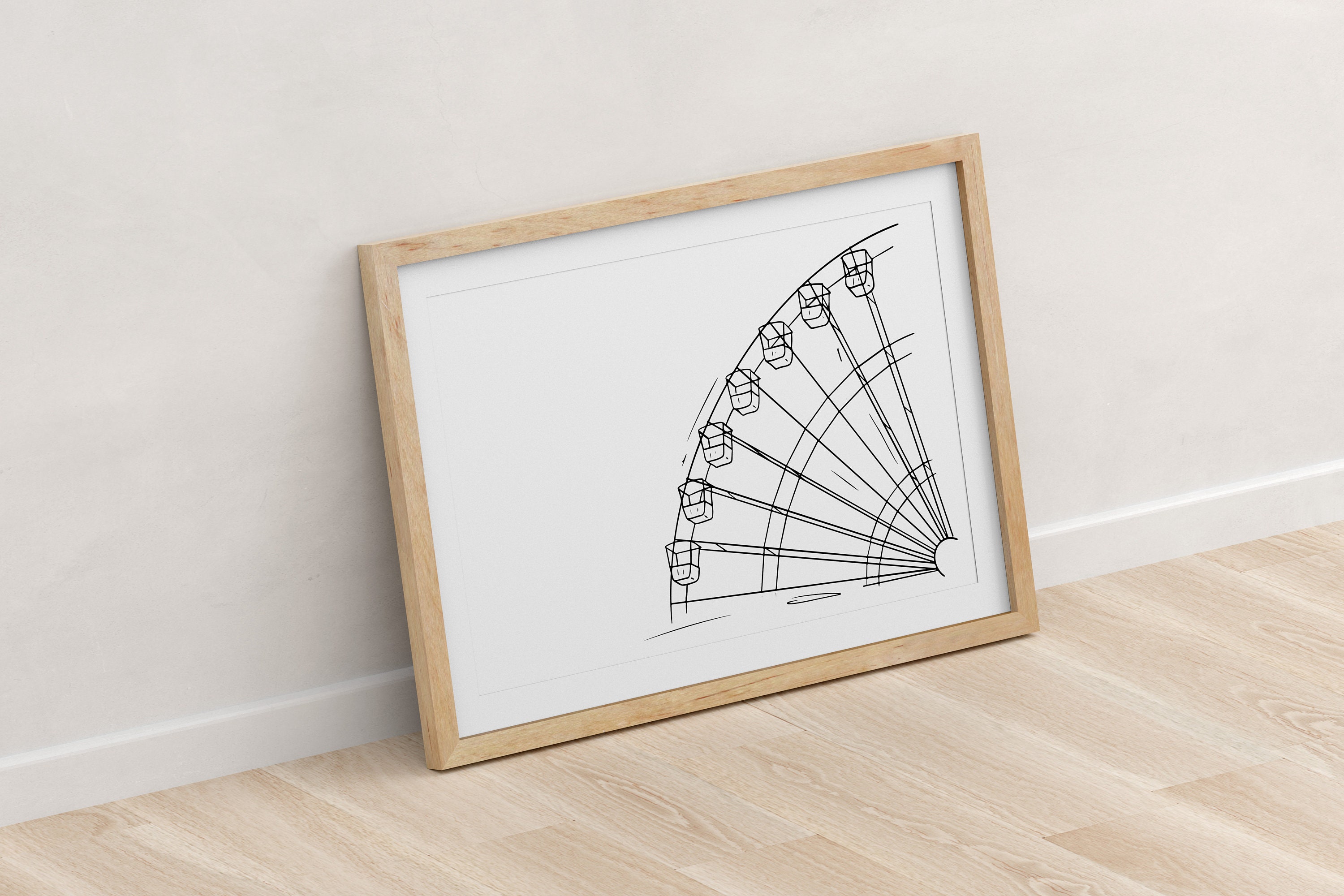 Ferris Wheel Sketch, Digital Download, County Fair Print, Simple Sketch ...