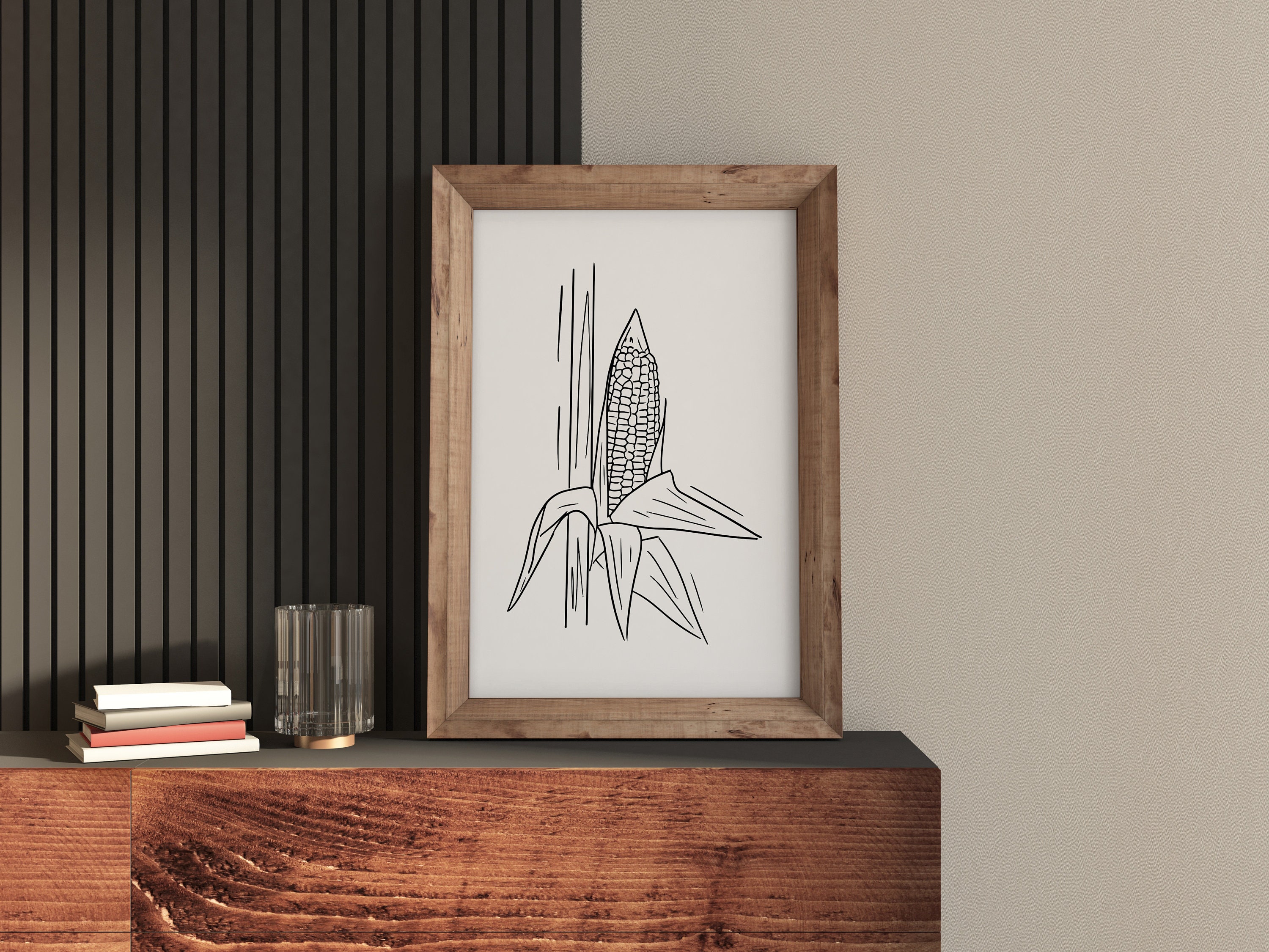 Corn Minimalist Drawing, Digital Download, Farm Print, Simple Corn ...