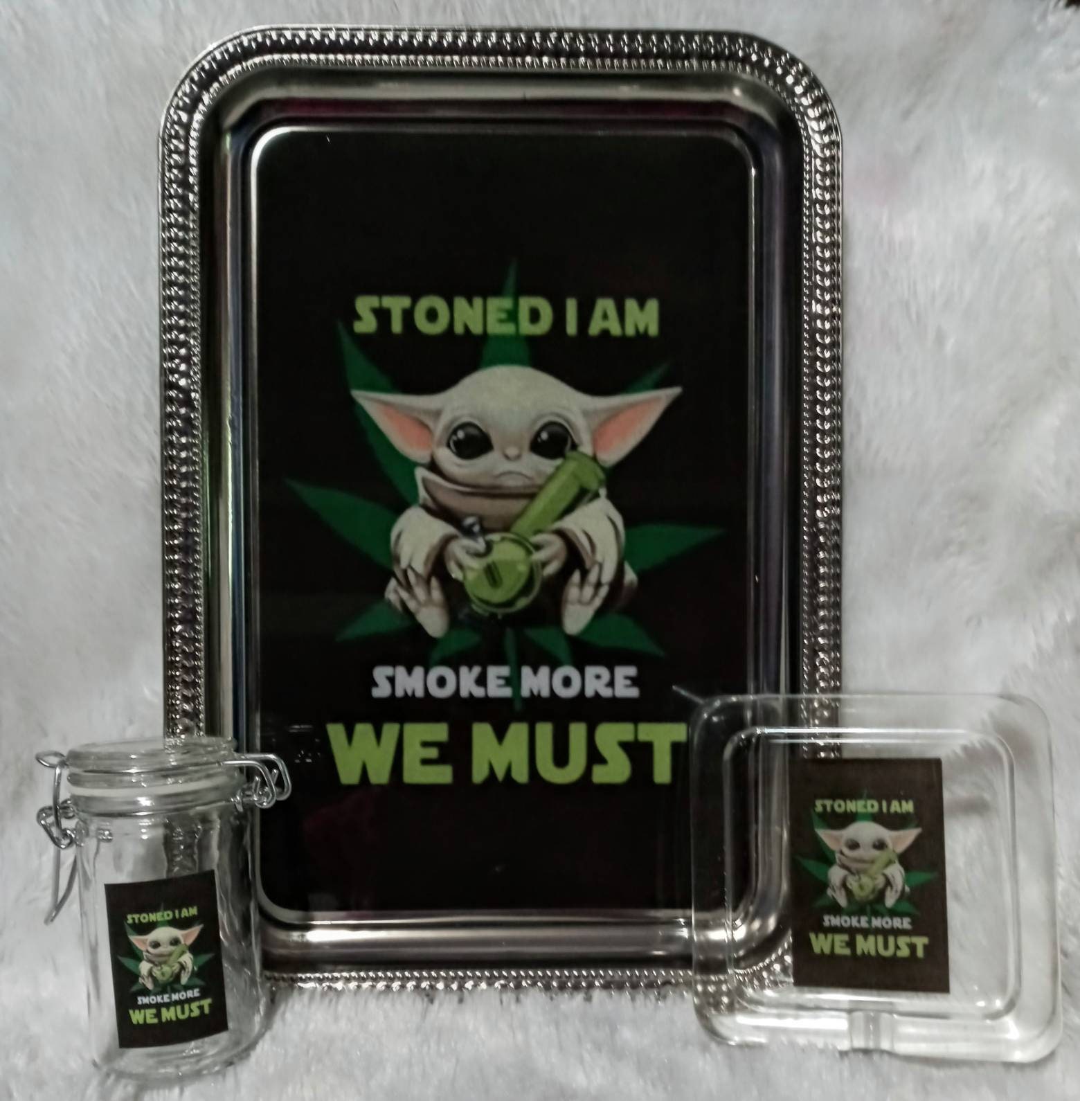 Stoned I Am Set Rolling Tray Smoke Tray | Etsy