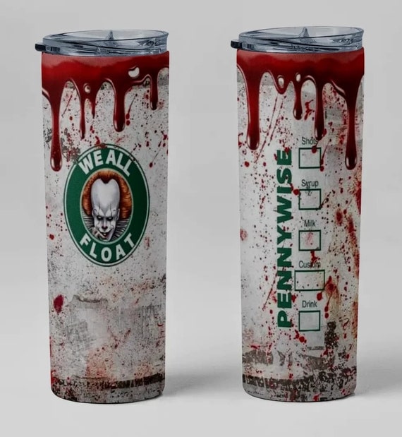 Pennywise Tumbler We All Float Cup Scary Clown Tumbler - Etsy