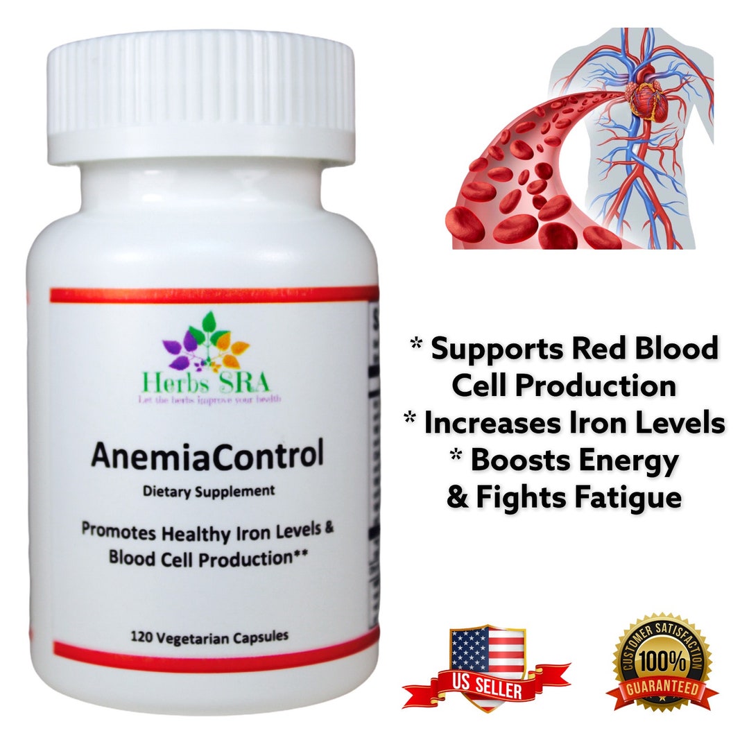 Anemia Control, 120 Capsules Boost Red Blood Cells Iron Supplement ...