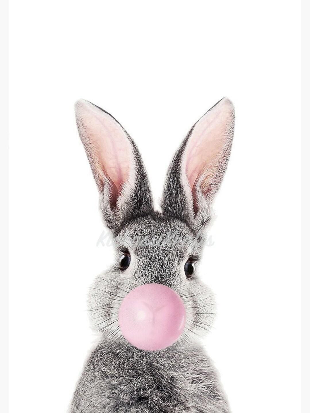Bubble Gum Bunny Digital Print Digital Digitalprints Bunny - Etsy