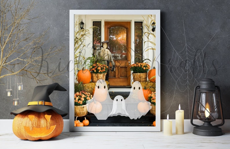 Ghost Digital Print, Halloween Decor Wall Art, Ghost Family Portrait ...