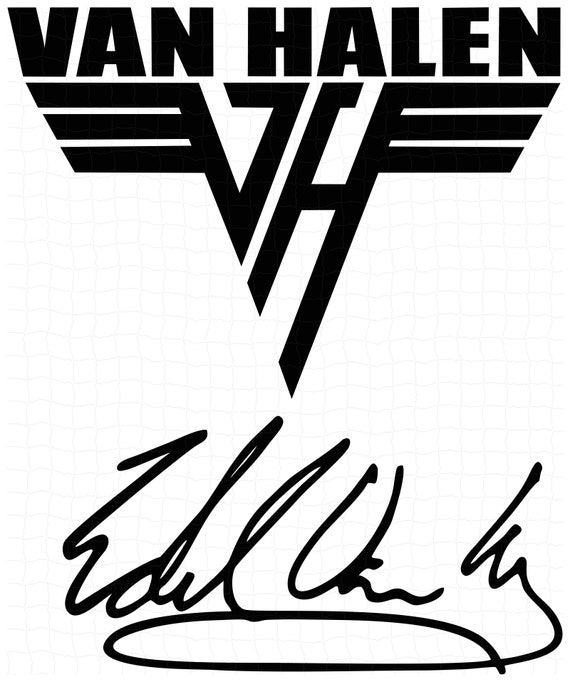 Eddie Van Halen Logo Eddie Van Halen Autographed Svg File Etsy