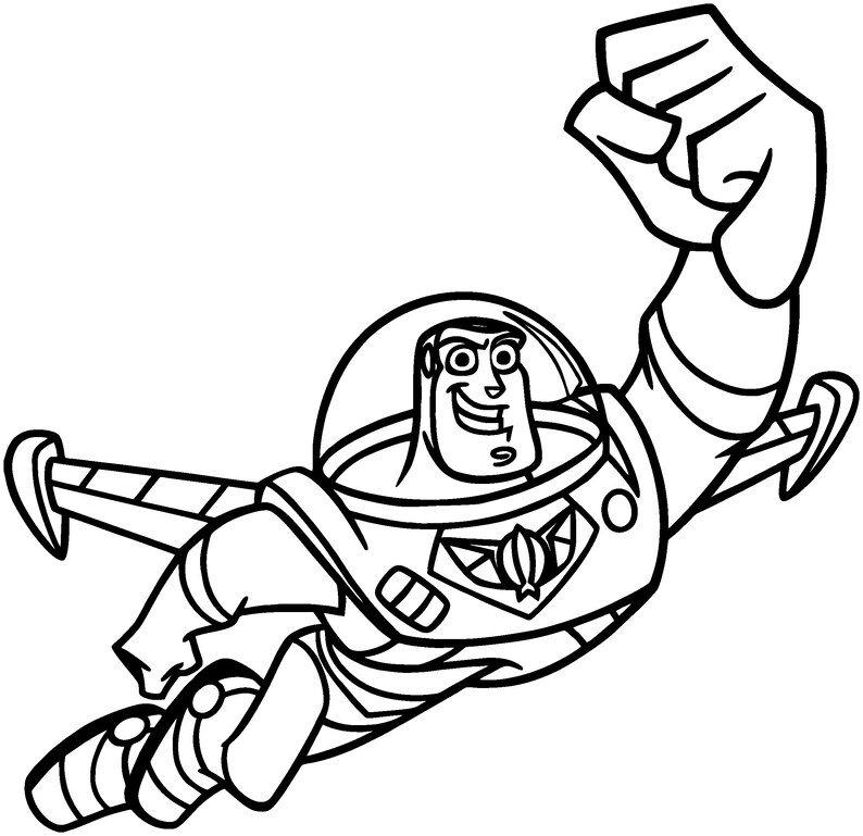 Toy Story Buzz Lightyear Woody Outline Svg Png Dxf Etsy
