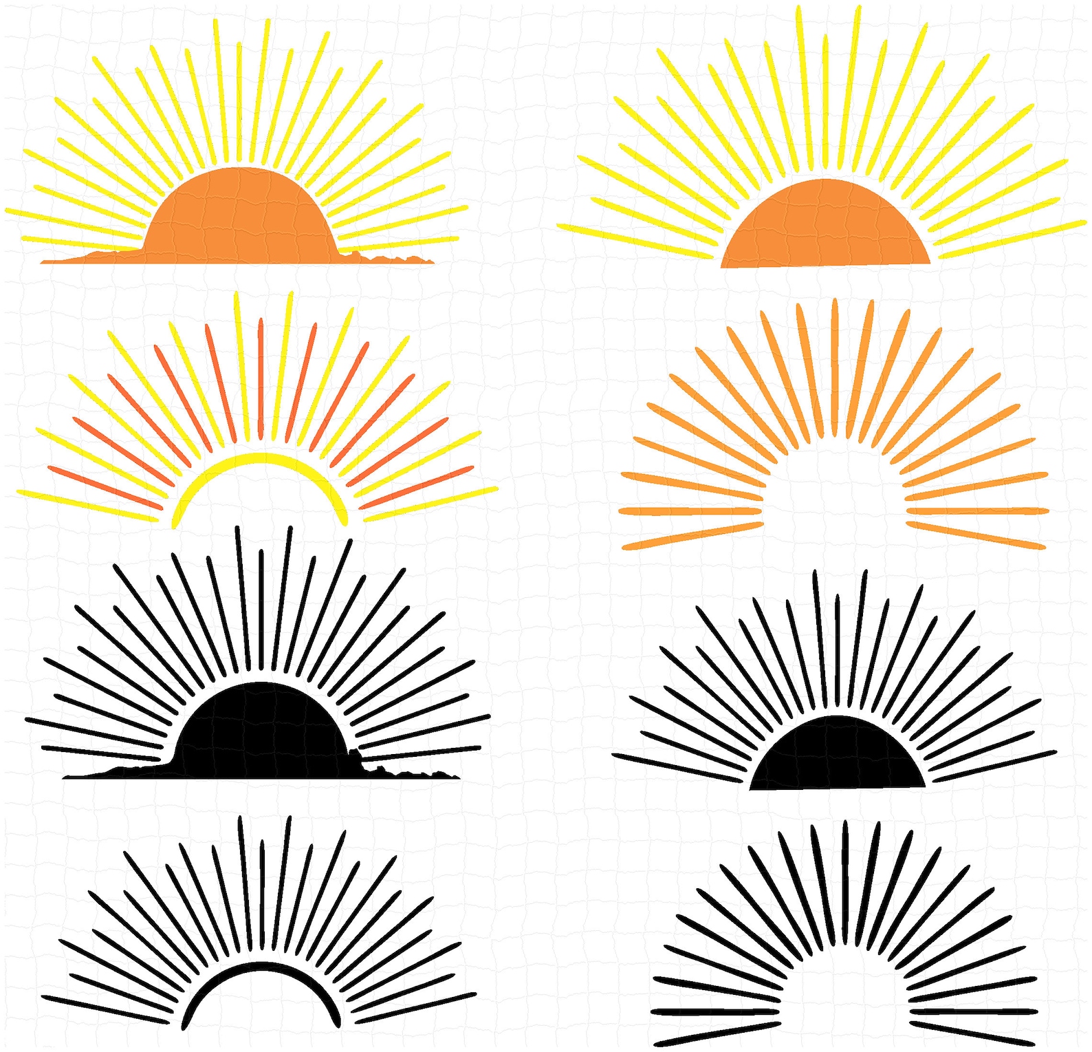 Sunset Svg Bundle Svg Png Dxf Eps Sunshine Etsy