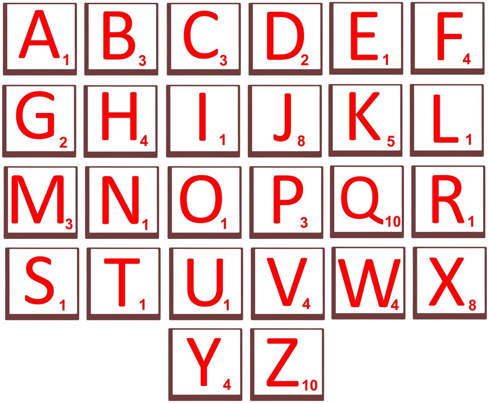 3D Scrabble SVG Font Bundle Individual cut files for each | Etsy