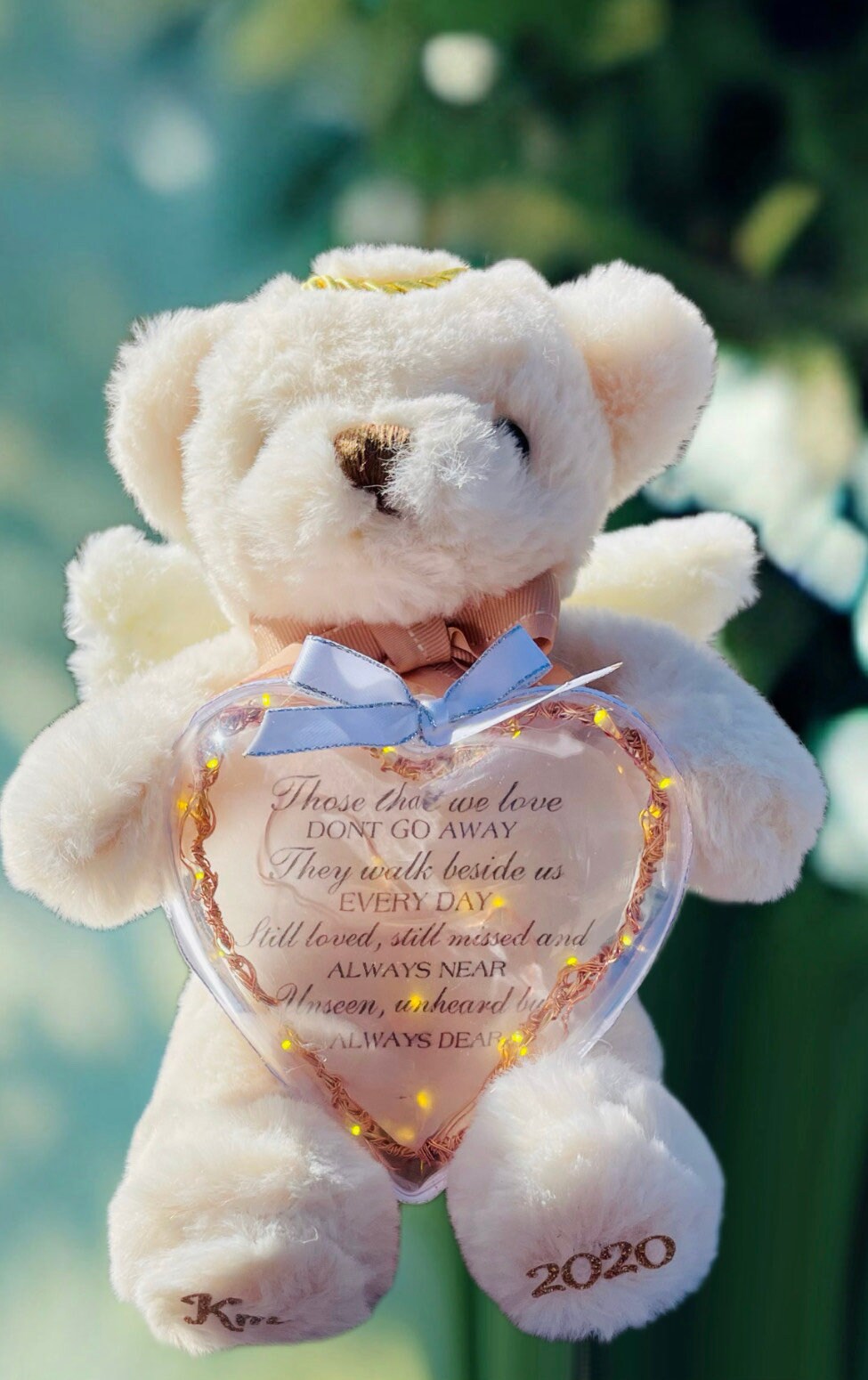 Angel Teddy Bear With LED Lights for Loss of Baby Personalized Memorial ...
