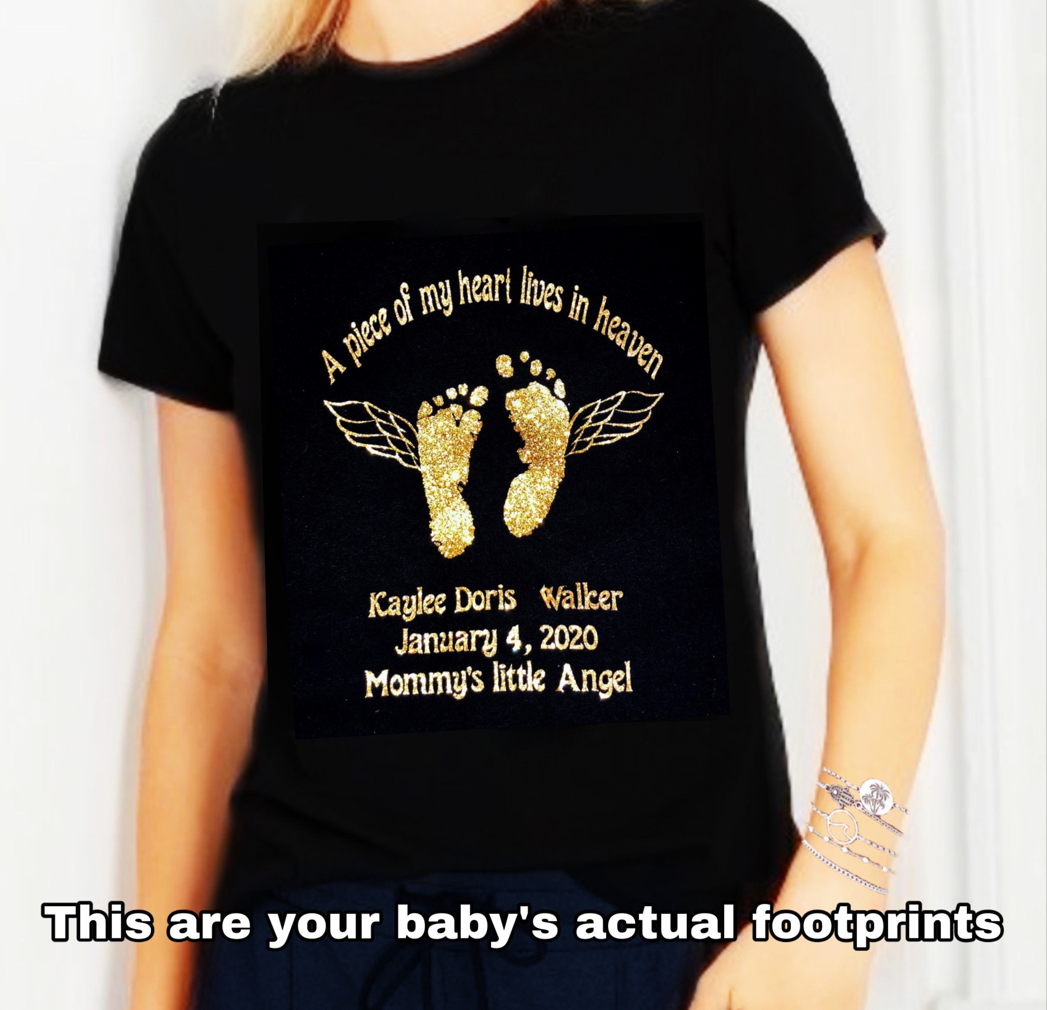 Mommy to an Angel Shirt,baby Actual Footprints Shirt,child Loss Shirt ...