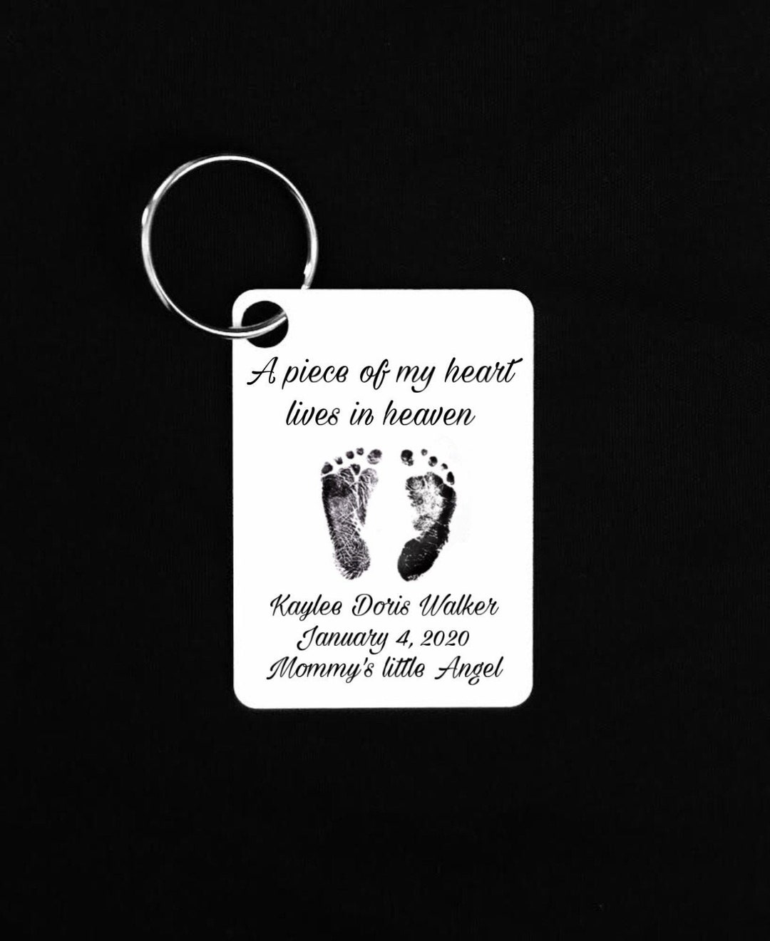 Baby Feet Keychain,in Loving Memory Keychain,actual Baby Prints,baby ...