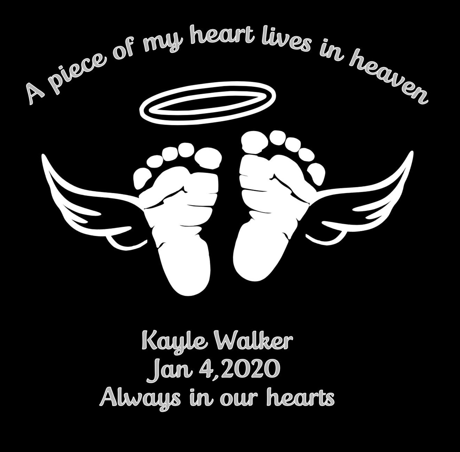 In Loving Memory Car Decal,actual Footprints,loss of Child Decal,angel ...
