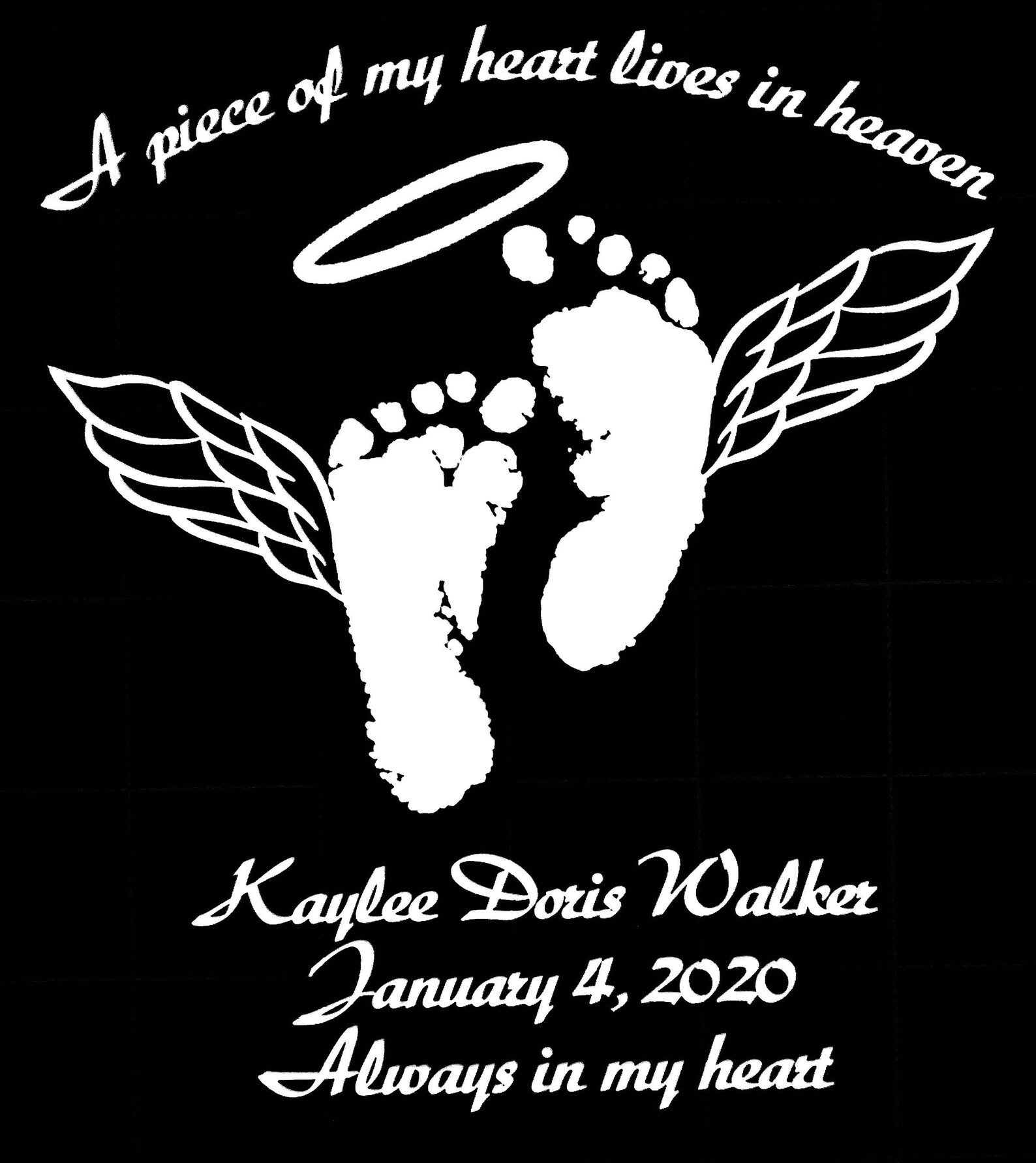 In Loving Memory Car Decal,actual Footprints,loss of Child Decal,angel ...
