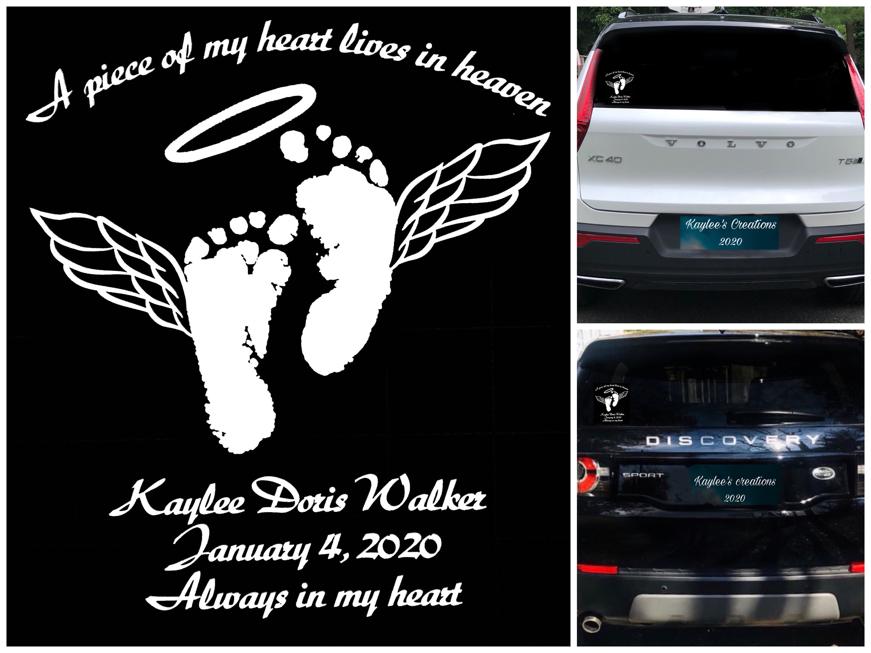 In Loving Memory Car Decal,actual Footprints,loss of Child Decal,angel ...