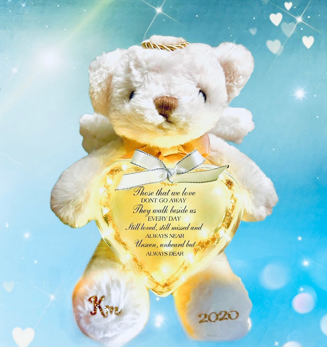 Angel Teddy Bear With LED Lights for Loss of Baby Personalized Memorial ...
