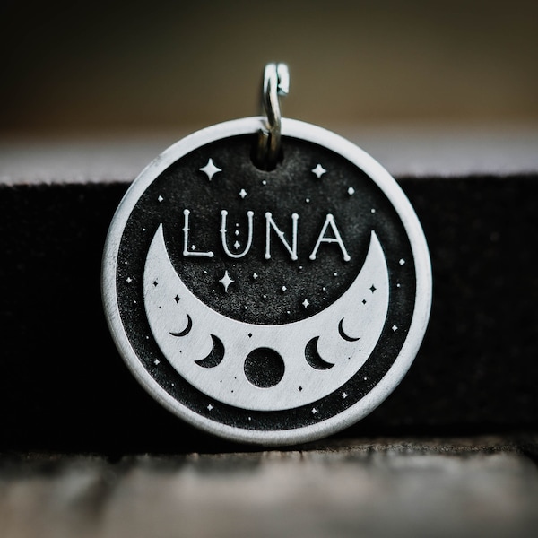 Moon Dog Tag - Etsy