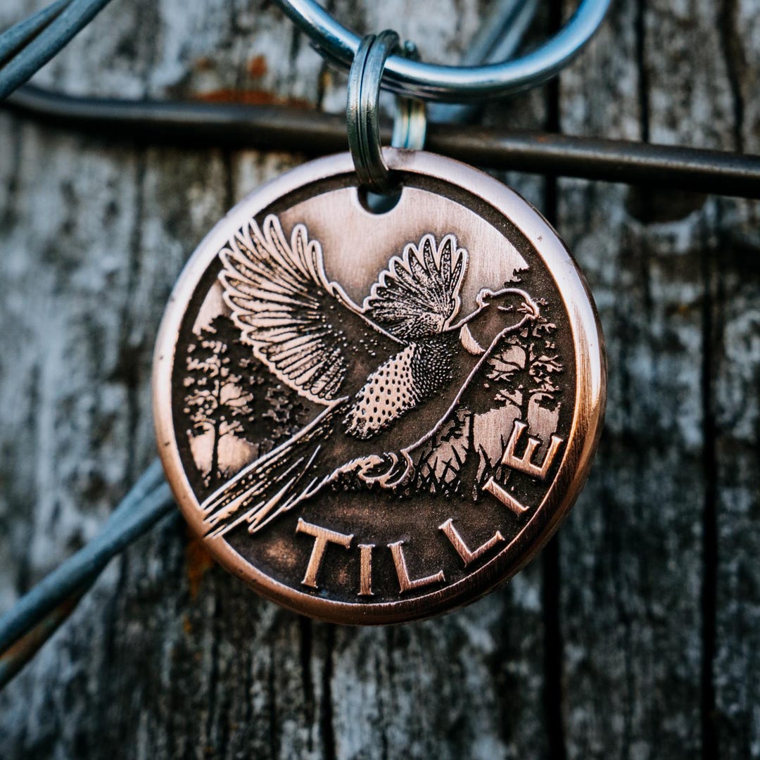 Pheasant Hunting Tag | Engraved | Copper | Personalized | Pet Cat Id ...