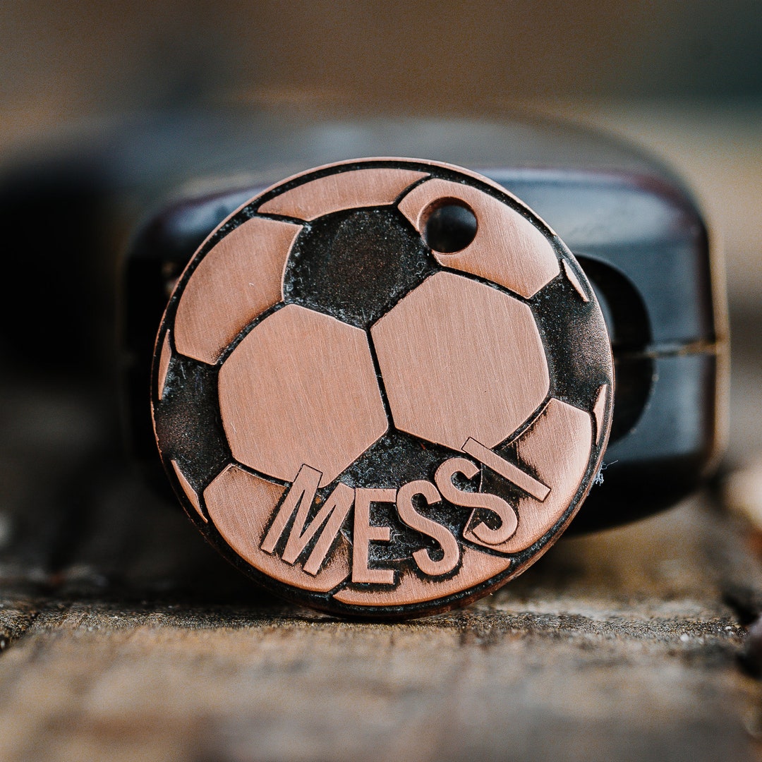 Soccer Ball Dog Tag | Engraved | Copper | Personalized | Pet Cat Id Tag ...